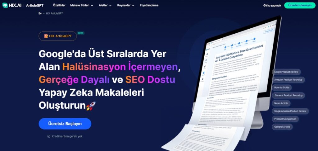 En İyi 10 Yapay Zeka Yazma Aracı ve Metin Oluşturucu